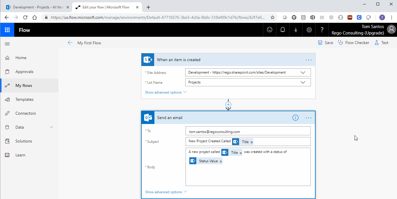 Introduction to Microsoft Flow - Rego Consulting Introduction to Microsoft Flow - Rego Consulting